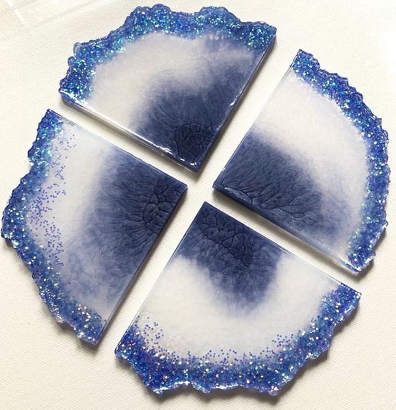 4-section Geode Coaster Shiny Silicone Mold / Irregular - Etsy