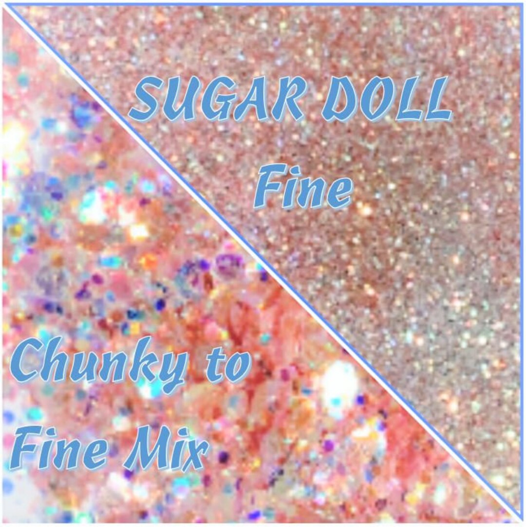 SUGAR DOLL Fine or Chunky to Fine Mix Glitter - Iridescent Opal / Pink ...
