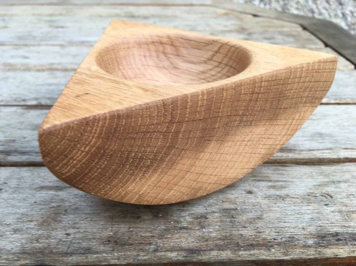 Oak Triangle Bowl Hand Turned - Etsy