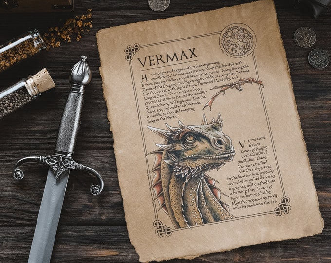 Vermax Dragon Scroll Art Print - Etsy