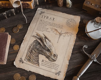 Balerion Dragon Scroll Art Print - Etsy