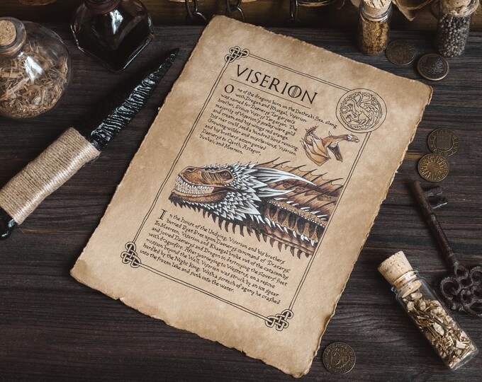 Viserion Dragon Scroll Art Print for SHANNON - Etsy