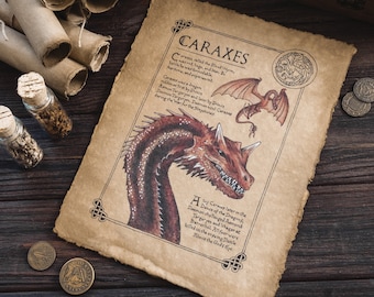 Balerion Dragon Scroll Art Print - Etsy