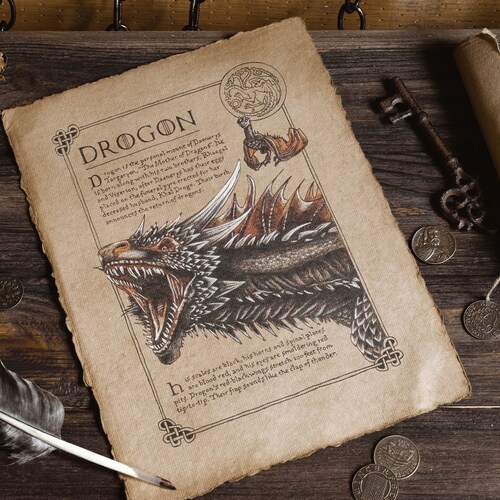 Vhagar Dragon Scroll Art Print - Etsy