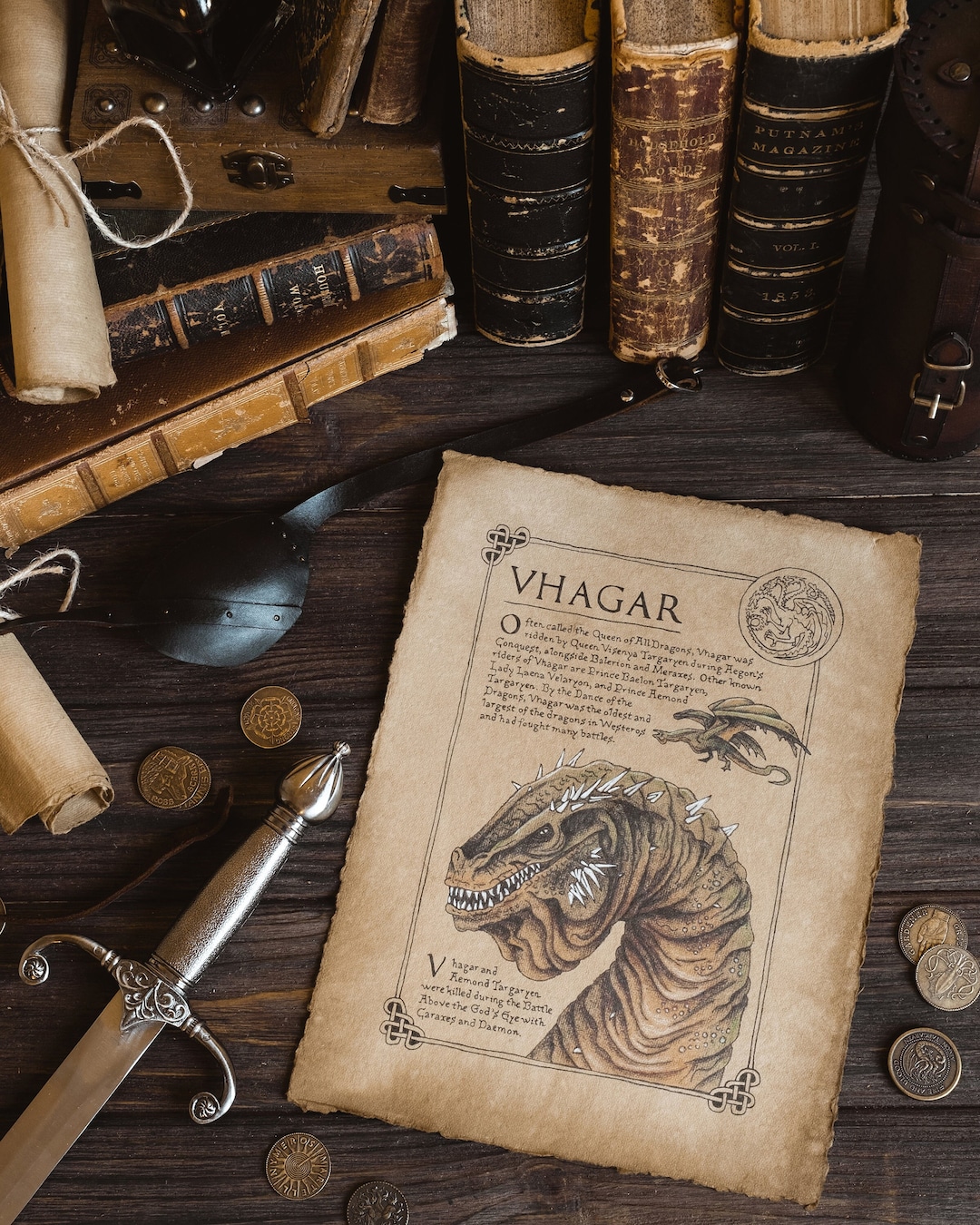 Vhagar Dragon Scroll Art Print - Etsy