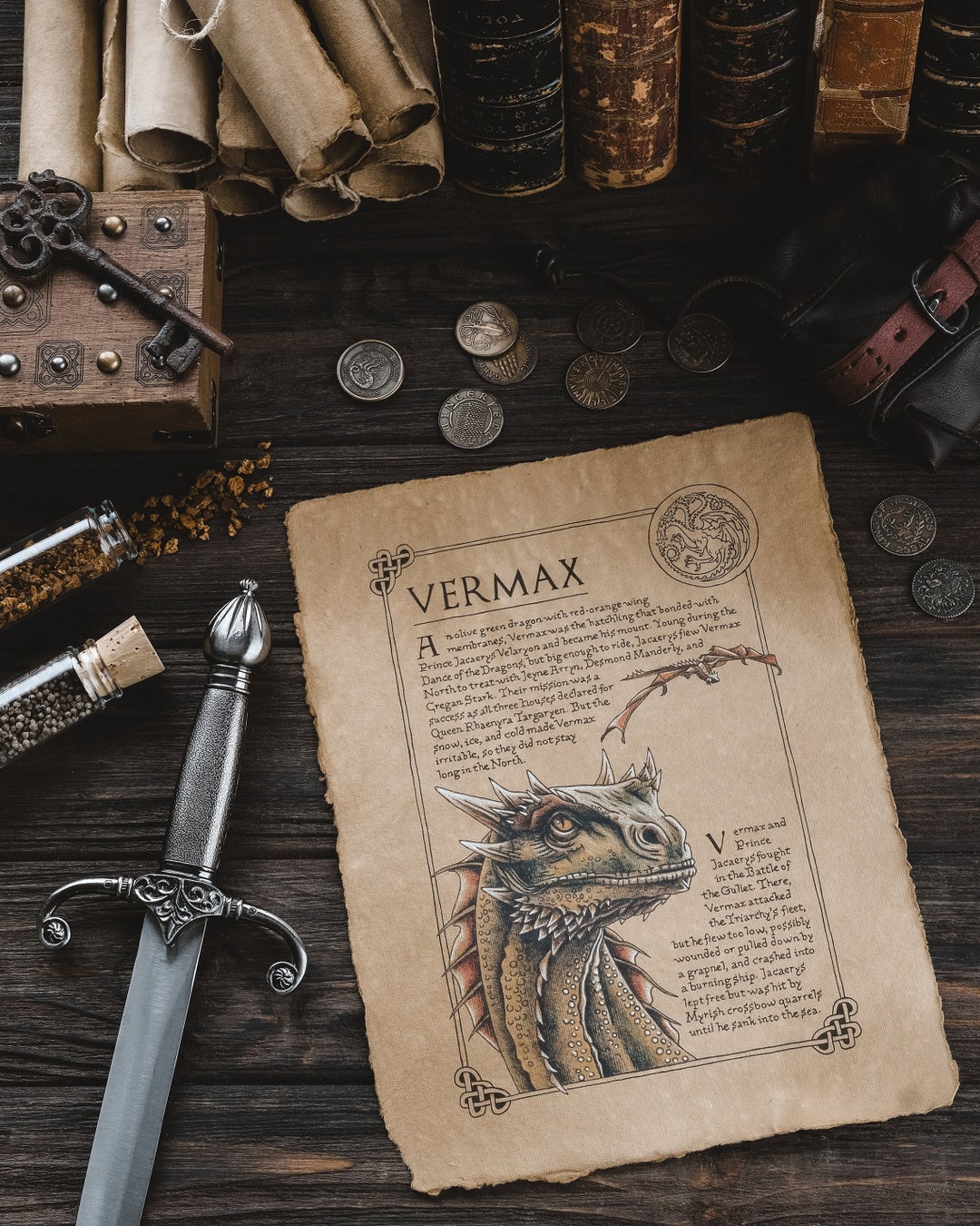 Vermax Dragon Scroll Art Print - Etsy