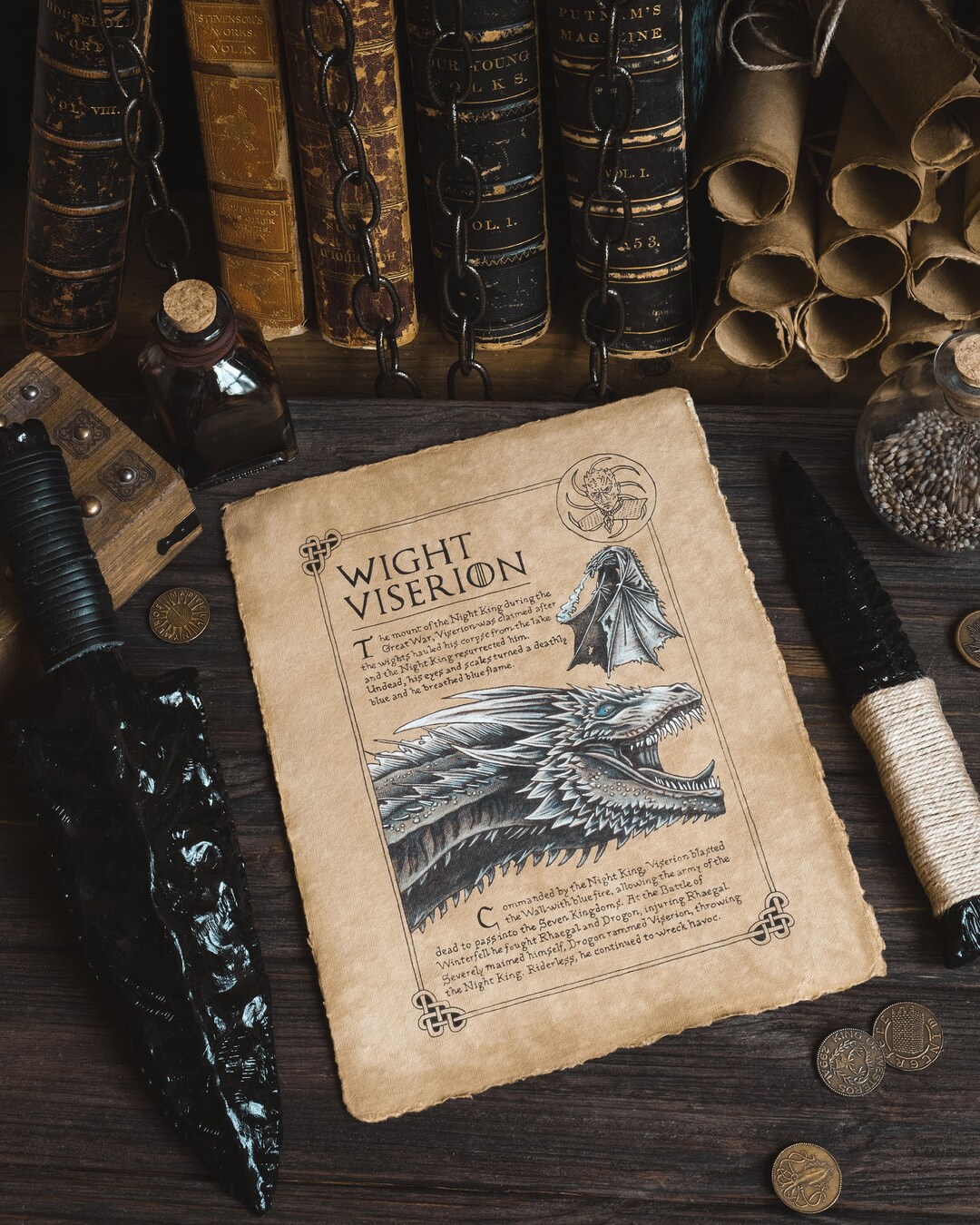 Wight Viserion *LIMITED EDITION* Dragon Scroll Art Print - Etsy