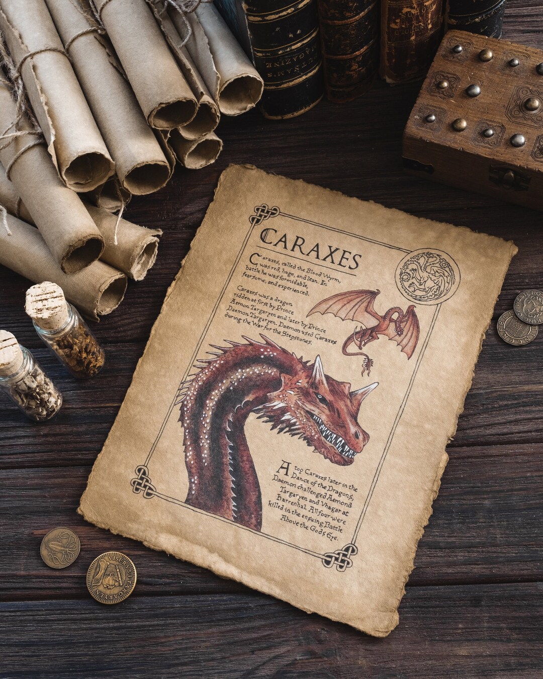 Caraxes Dragon Scroll Art Print - Etsy Australia