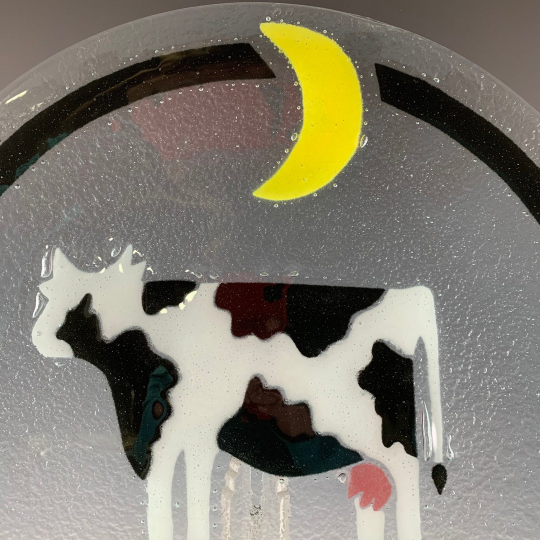 Peggy Karr Large Checkerboard Cow Plate - Etsy