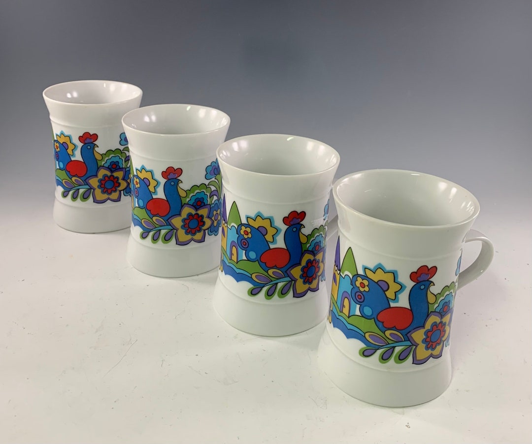 Sango Market Place Quadrille Shape Mugs/coffee Cups Set of 4 - Etsy