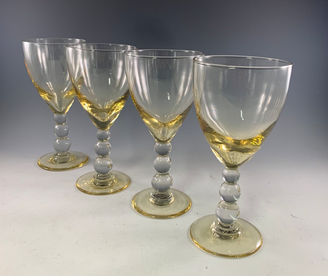 Bryce Aristocrat Water Goblets in Gold (pale Yellow) ~ Set of 4 ~ Circa ...