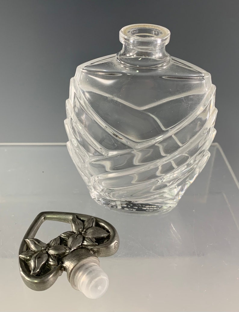 Cristal VCA Perfume Bottle With Double Flower Pewter Stopper Made in ...