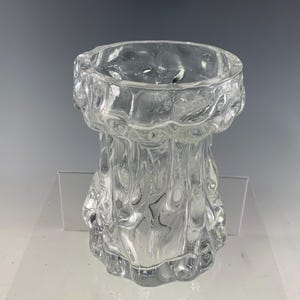 Ingrid Glasshutte Germany Ice Bark Candleholder or Bud Vase/bulb Forcer ...