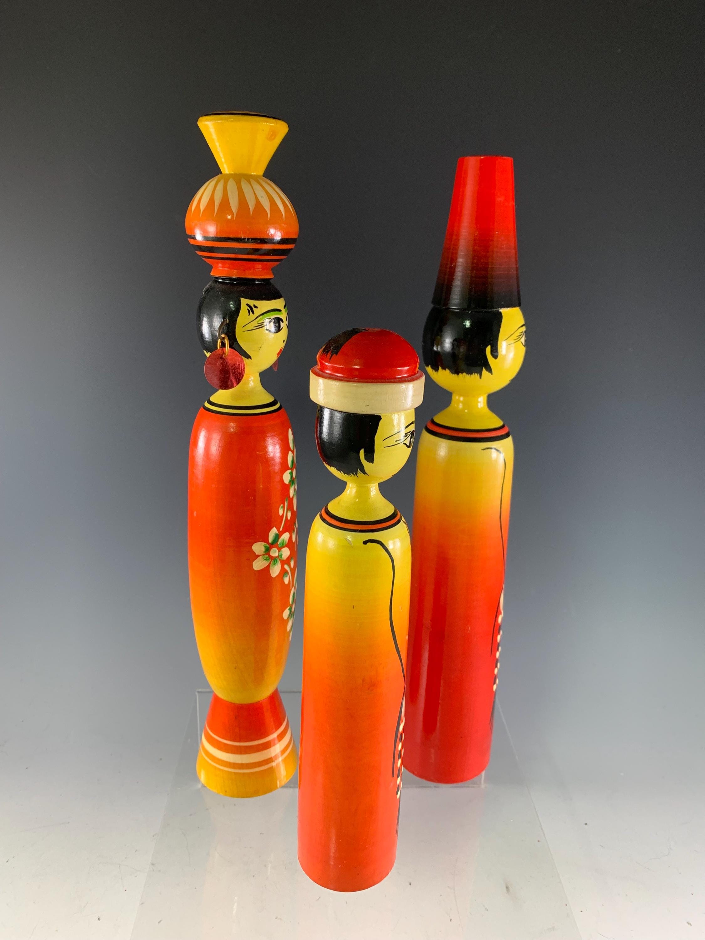 Egyptian Folk Art Wooden Spool Doll Family - Etsy