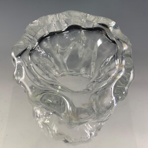 Ingrid Glasshutte Germany Ice Bark Candleholder or Bud Vase/bulb Forcer ...