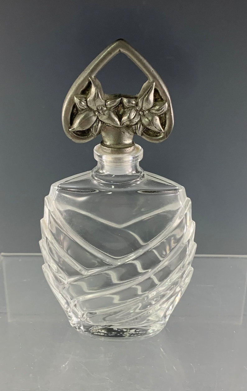 Cristal VCA Perfume Bottle With Double Flower Pewter Stopper Made in ...