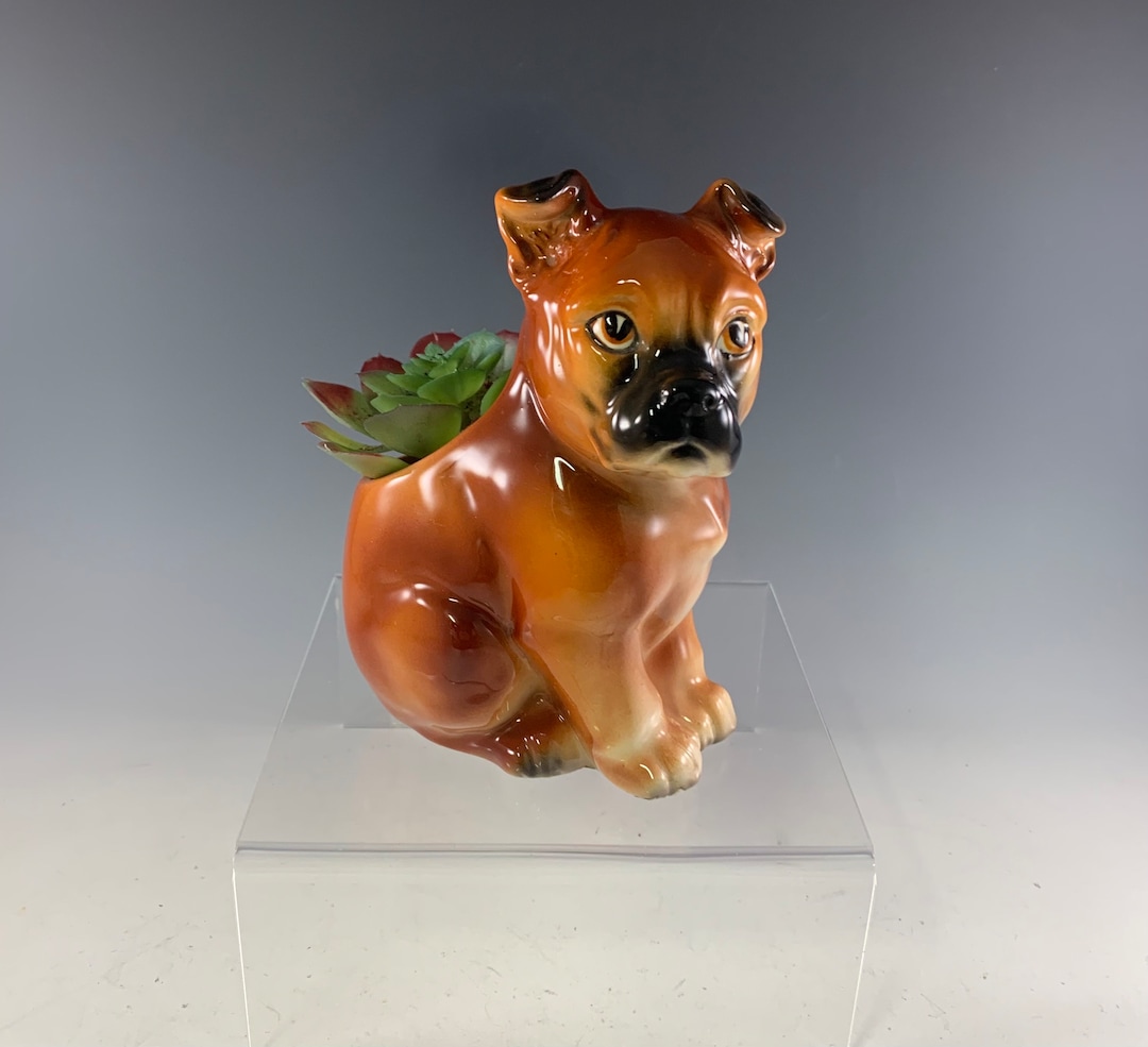 Lefton Boxer Puppy Planter - Etsy
