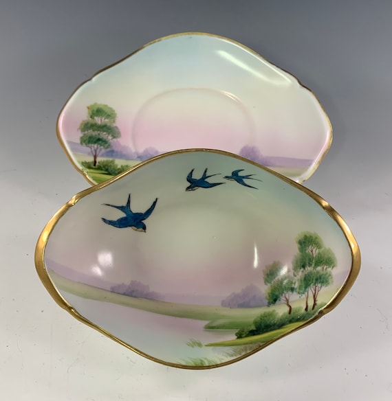 Hand Painted Nippon Morimura Brothers Blue Birds Sauce Bowl - Etsy
