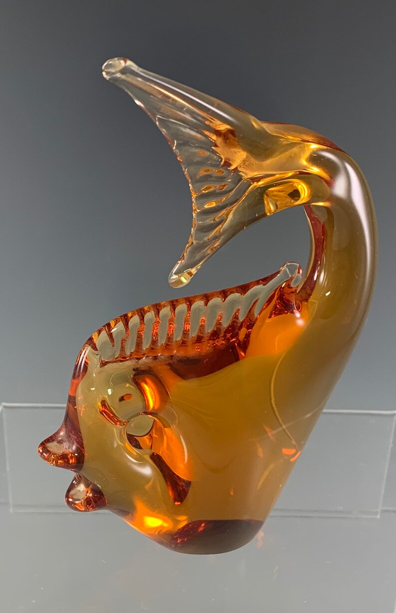 Amber Art Glass Fish Figurine/paperweight attributed to - Etsy