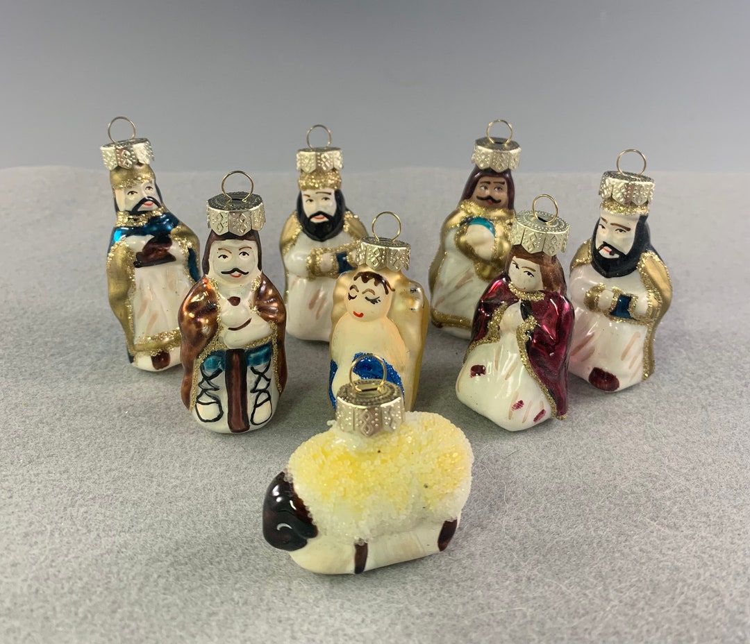 Pottery Barn Blown Glass Mercury Nativity Ornaments - Etsy