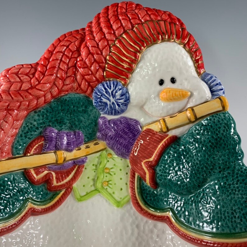 Fitz & Floyd Snowman Jamboree Cookie Plate - Etsy