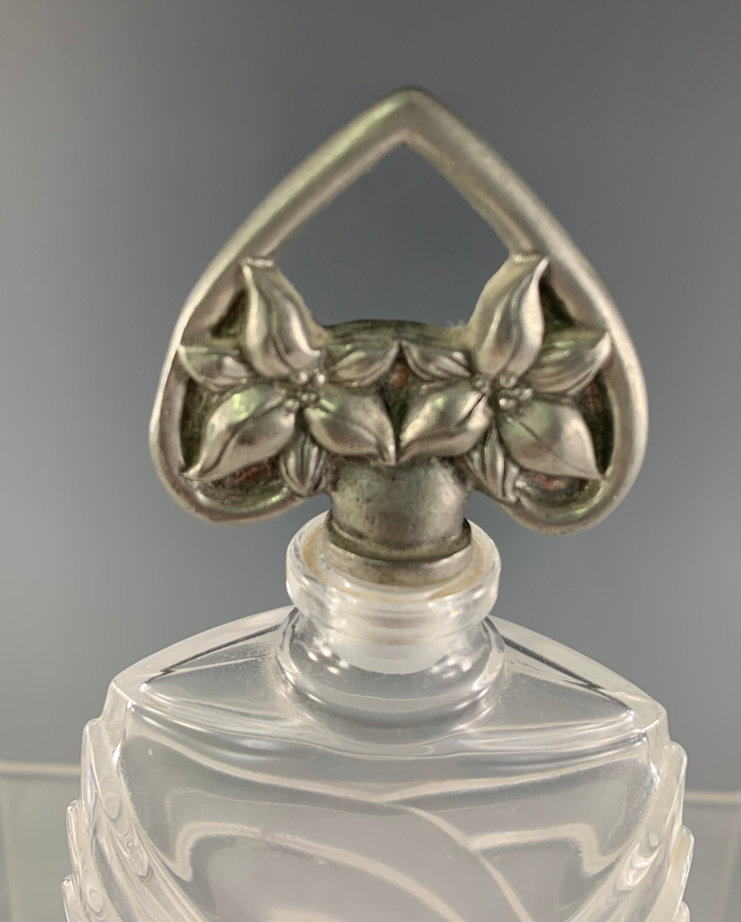 Cristal VCA Perfume Bottle With Double Flower Pewter Stopper Made in ...