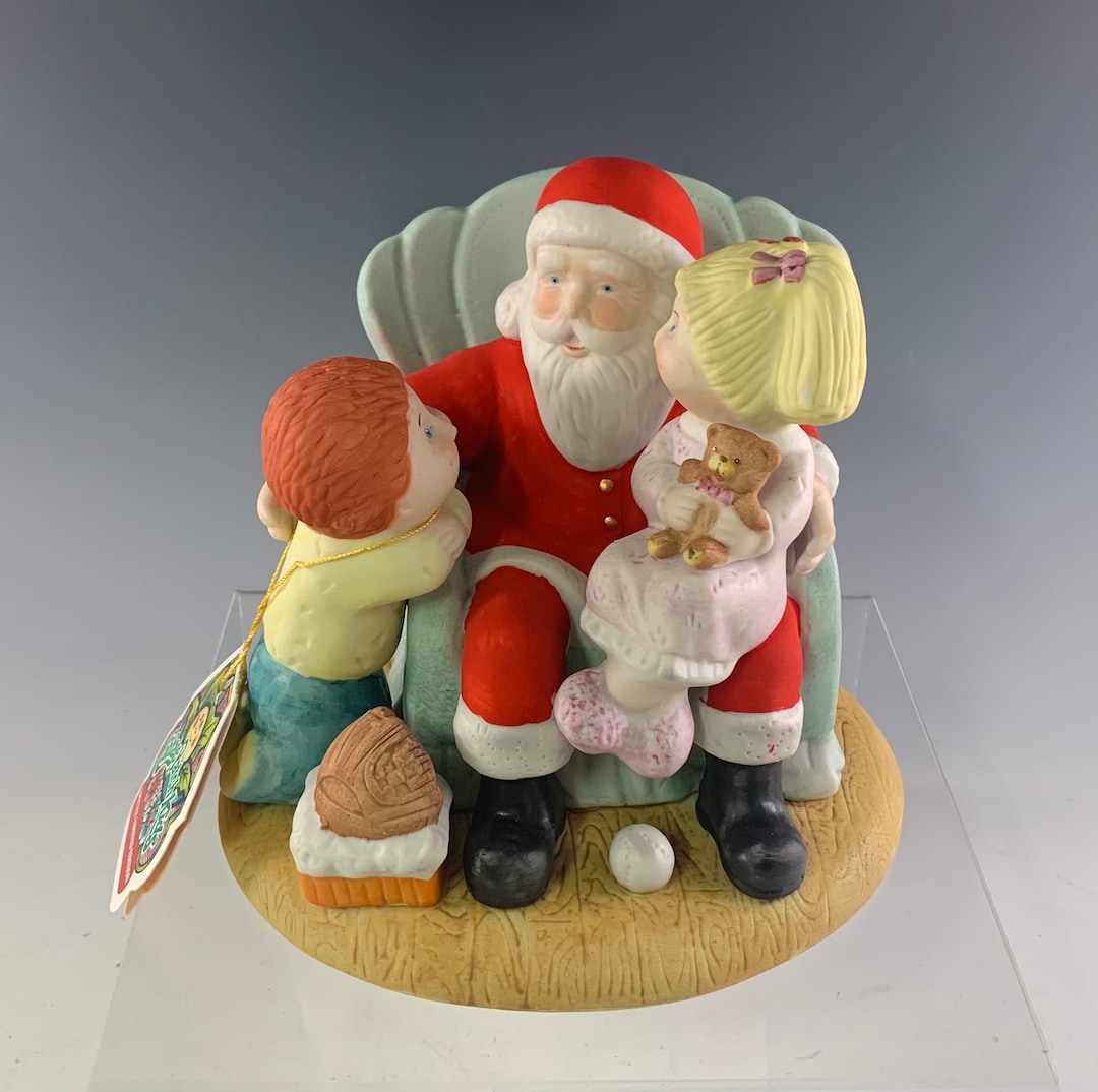 Cabbage Patch Kids With Santa Porcelain Figurine by Xavier Roberts 1984 ...