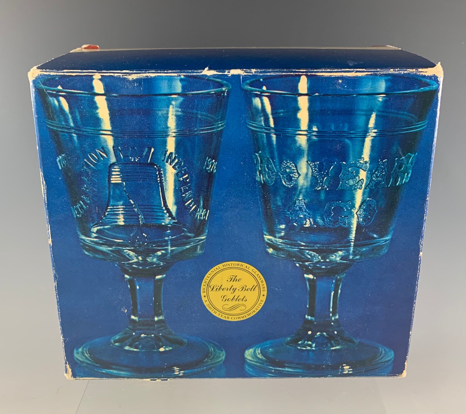 Bicentennial Historical Glassware Liberty Bell Goblets Set - Etsy