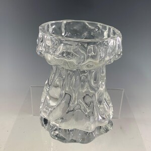 Ingrid Glasshutte Germany Ice Bark Candleholder or Bud Vase/bulb Forcer ...
