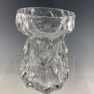 Ingrid Glasshutte Germany Ice Bark Candleholder or Bud Vase/bulb Forcer ...