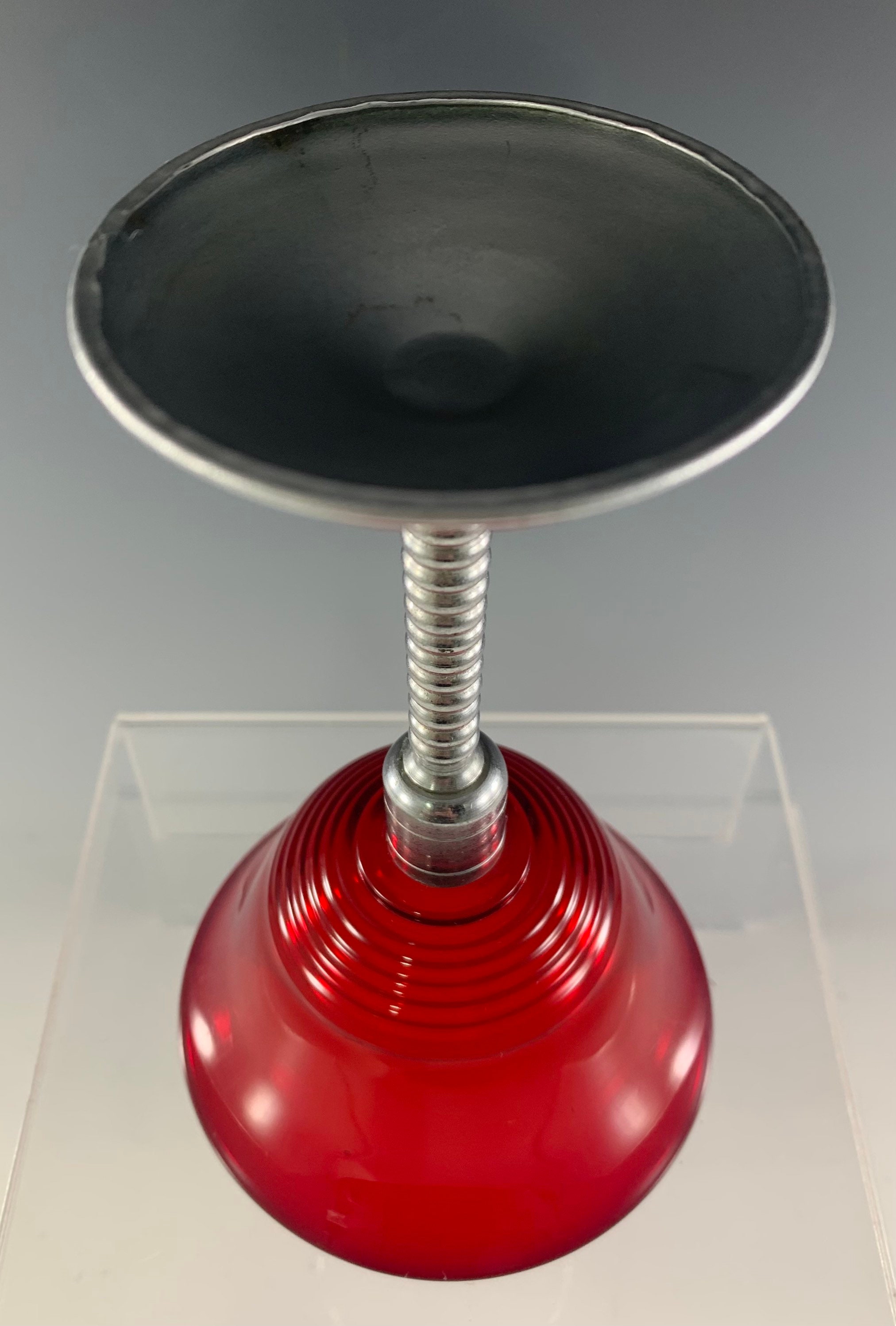 Cambridge Tally Ho Ruby Red and Chrome Liquor Cocktail Glasses ~ Set of ...