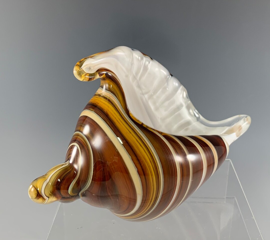 Art Glass Conch Shell Figurine/paperweight - Etsy