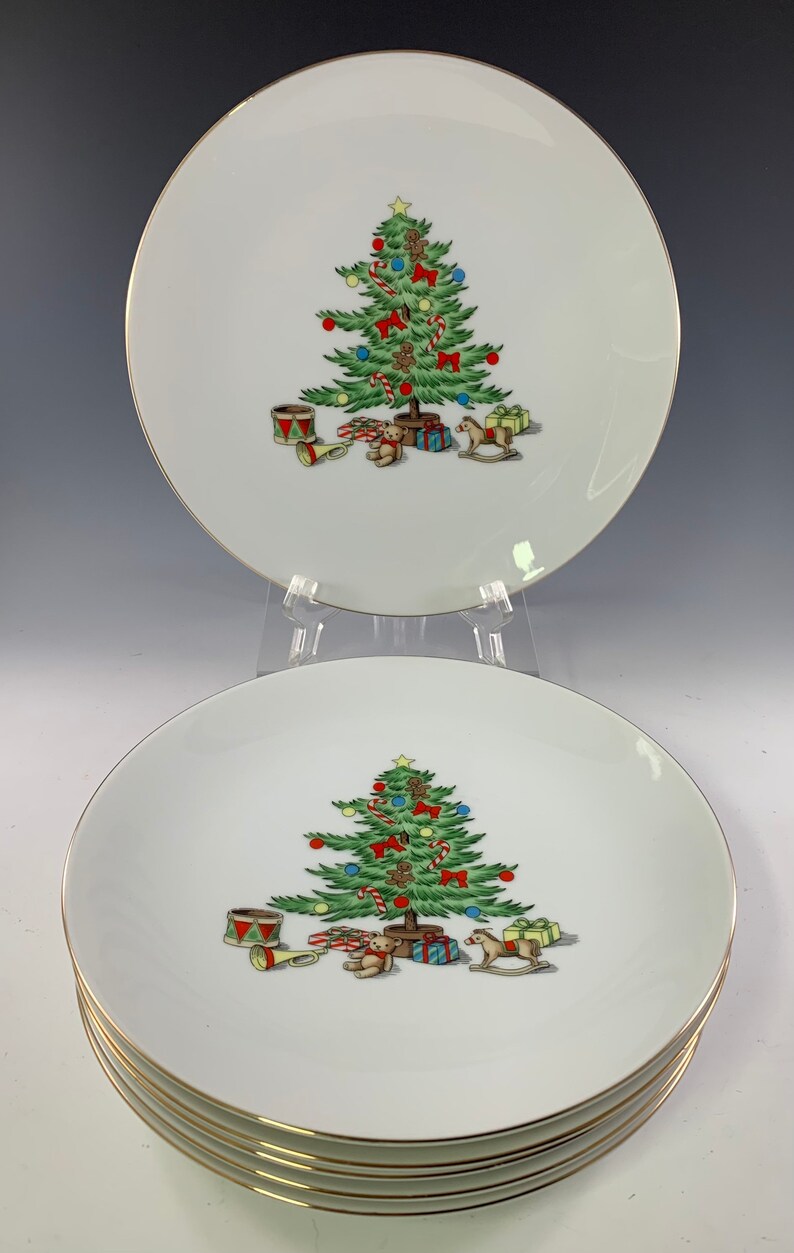 Meiwa Japan “home for the Holidays” Coupe Salad Plates ~ Set of 6 - Etsy