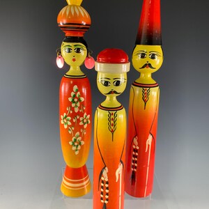 Egyptian Folk Art Wooden Spool Doll Family - Etsy