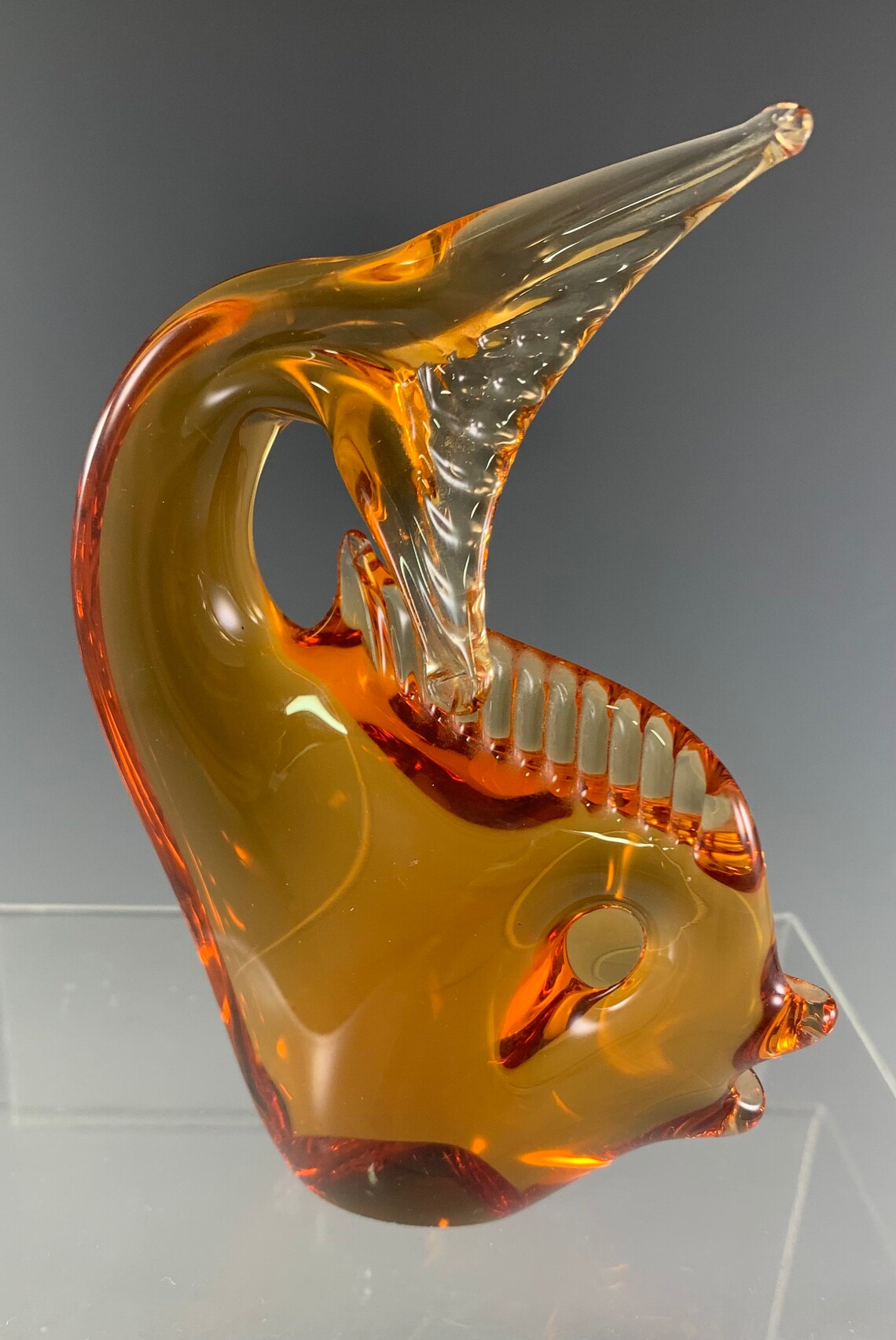 Amber Art Glass Fish Figurine/paperweight attributed to - Etsy