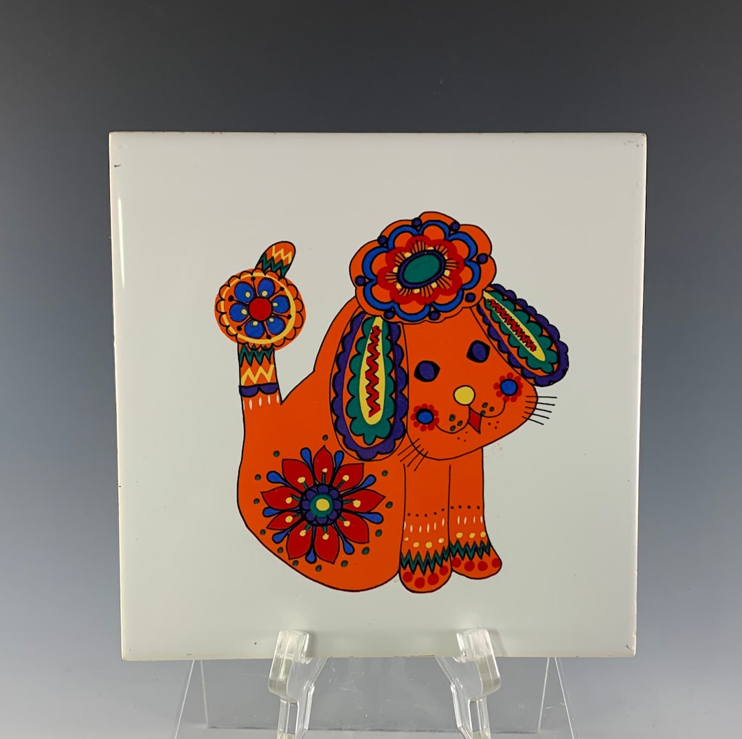 Kaiser West Germany Puppy Dog Tile or Trivet - Etsy