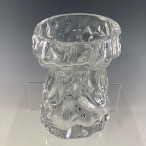 Ingrid Glasshutte Germany Ice Bark Candleholder or Bud Vase/bulb Forcer ...