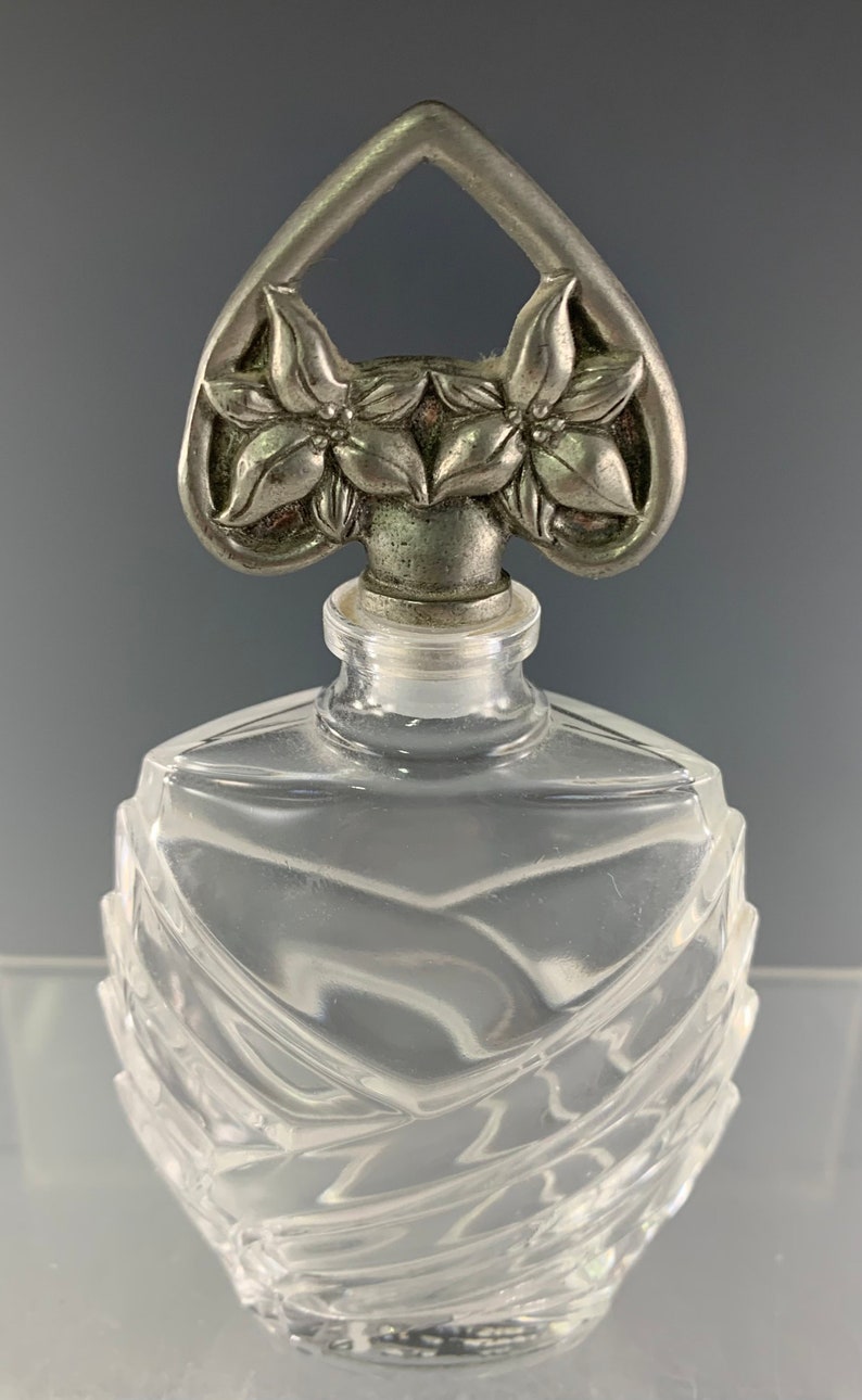Cristal VCA Perfume Bottle With Double Flower Pewter Stopper Made in ...