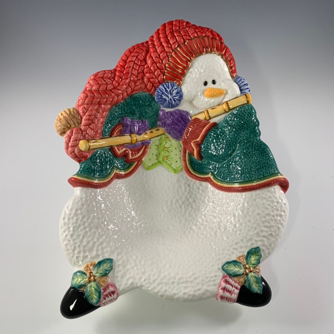 Fitz & Floyd Snowman Jamboree Cookie Plate - Etsy
