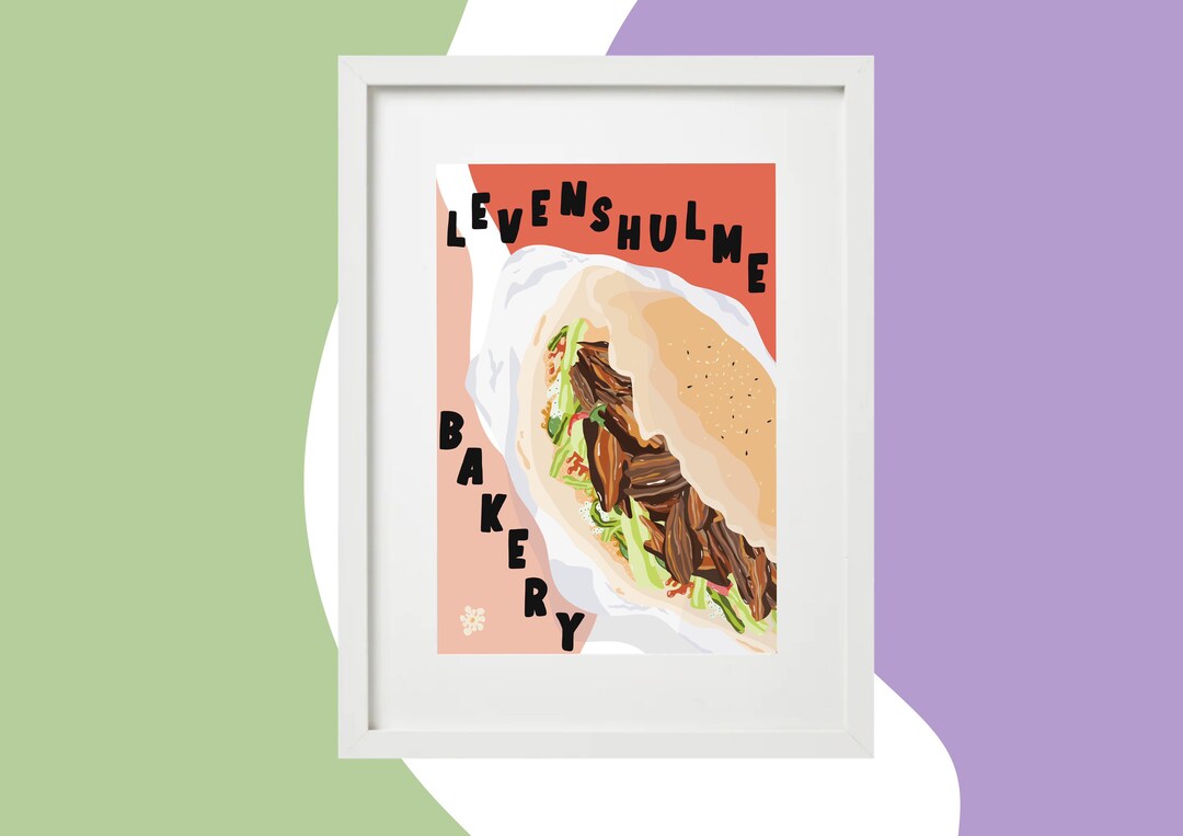 Levenshulme Bakery Manchester Art Print Shawarma Food - Etsy