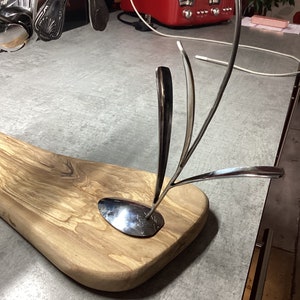 Hummingbird With Flower Cutlery Bird Sculpture Made From Upcycled ...