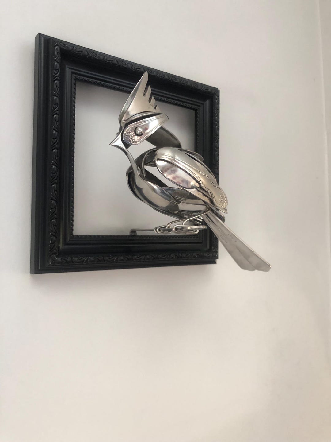 Handcrafted Cardinal Bird – Indoor Wall Decor, Black Photo Frame ...