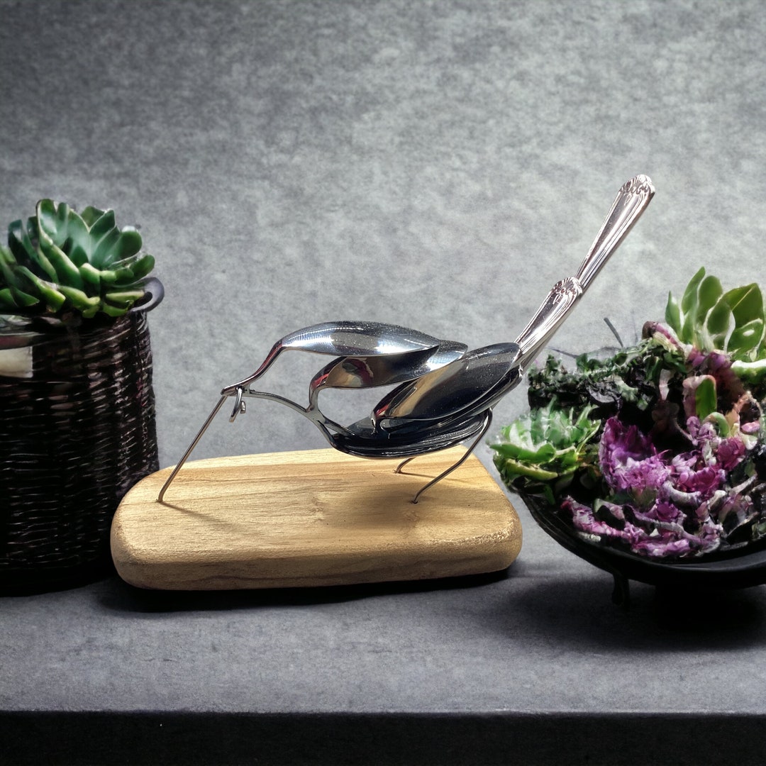 Cutlery Bird, Hand Made From Upcycled Silverware, Spoon Art, Wall Art ...