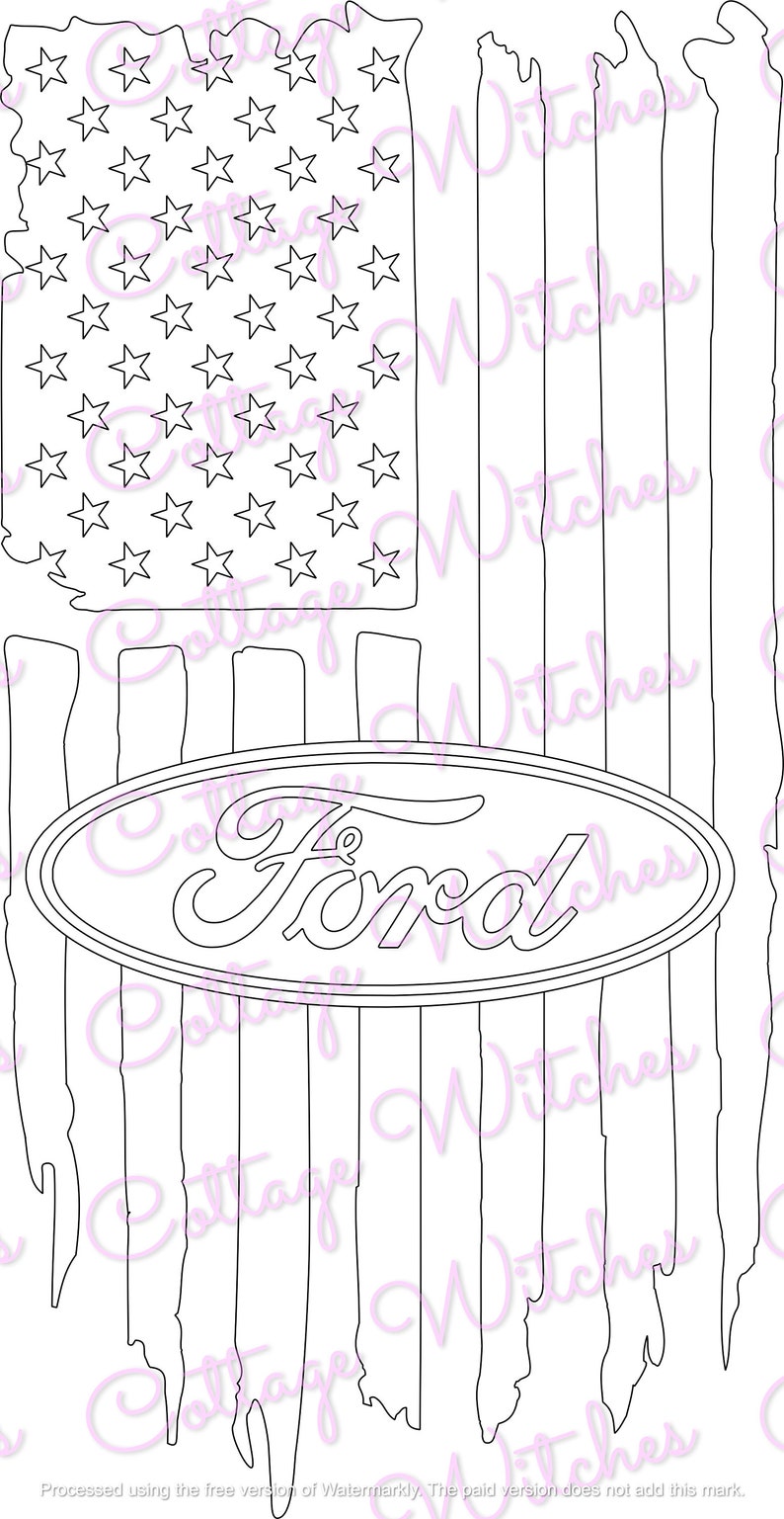 Ford American Flag SVG - Etsy