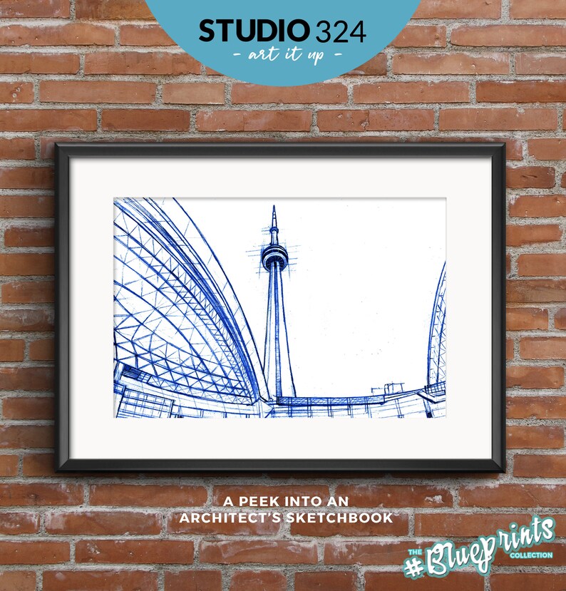 Toronto CN Tower Landmark Art Print Hand Drawn Architecture | Etsy