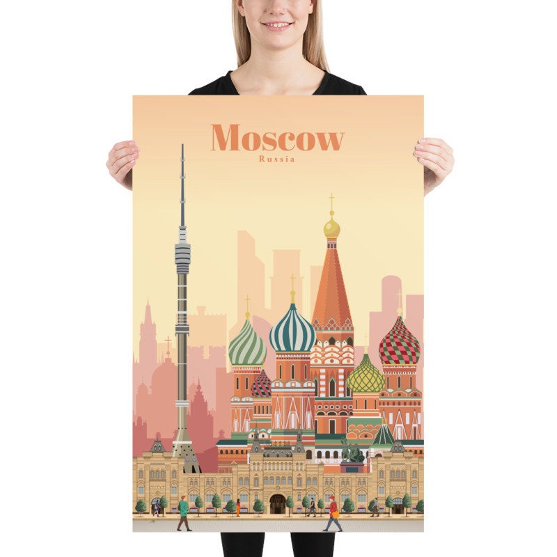 Russia Travel Poster Moscow Print - Etsy