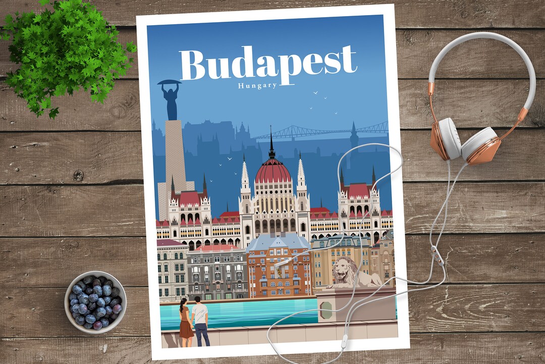 Budapest Travel Poster, Digital Wall Art Print and Illustration for ...