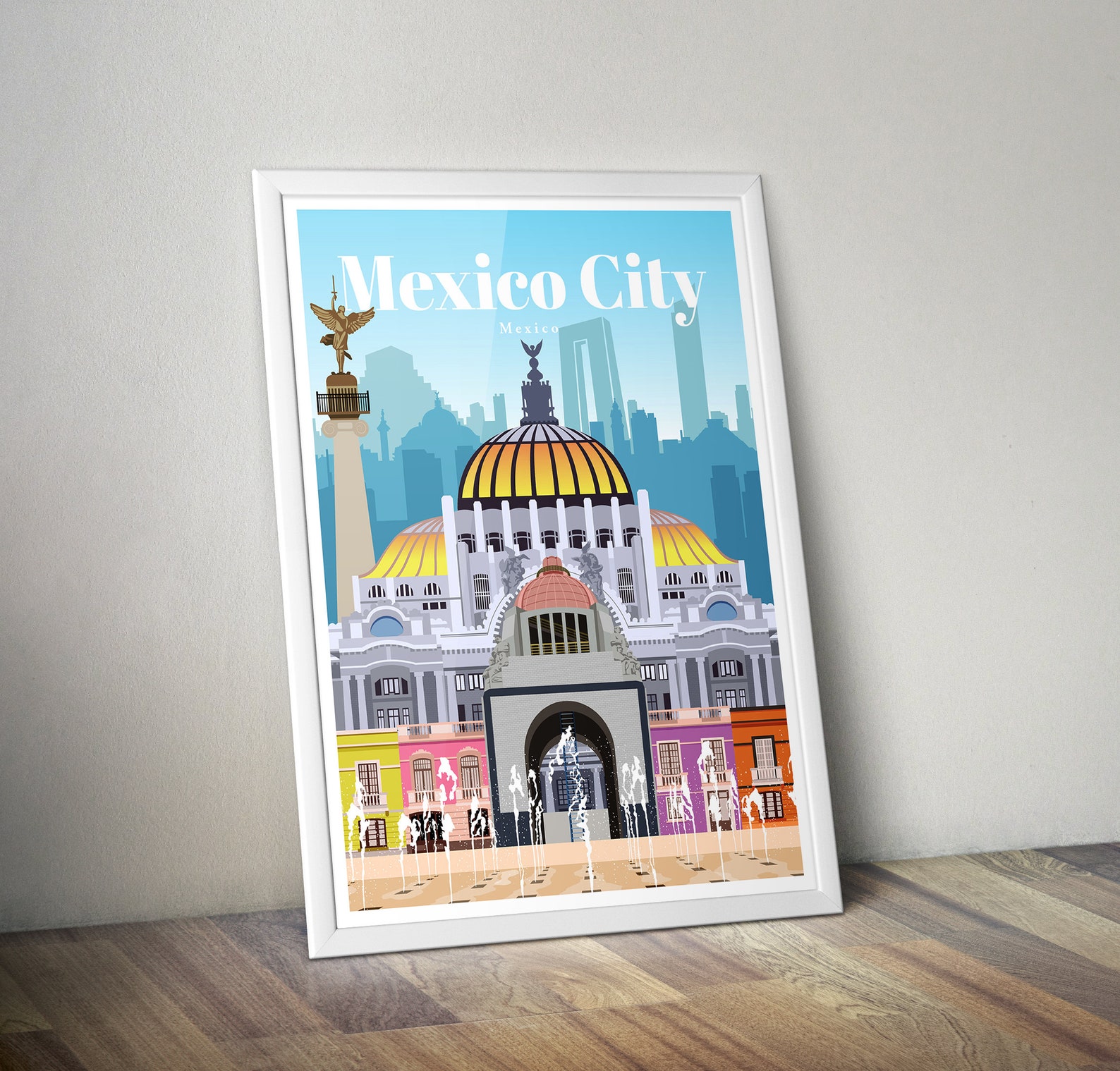 Mexico City Print Mexico Travel Poster Architecture Poster - Etsy