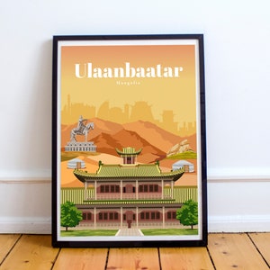 Ulaanbaatar Print, Ulaanbaatar Wall Art, Ulaanbaatar Poster, Mongolia ...