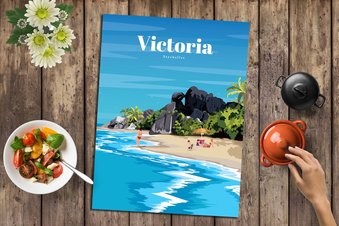 Seychelles Print, Seychelles Wall Art Prints, Seychelles City Skyline ...